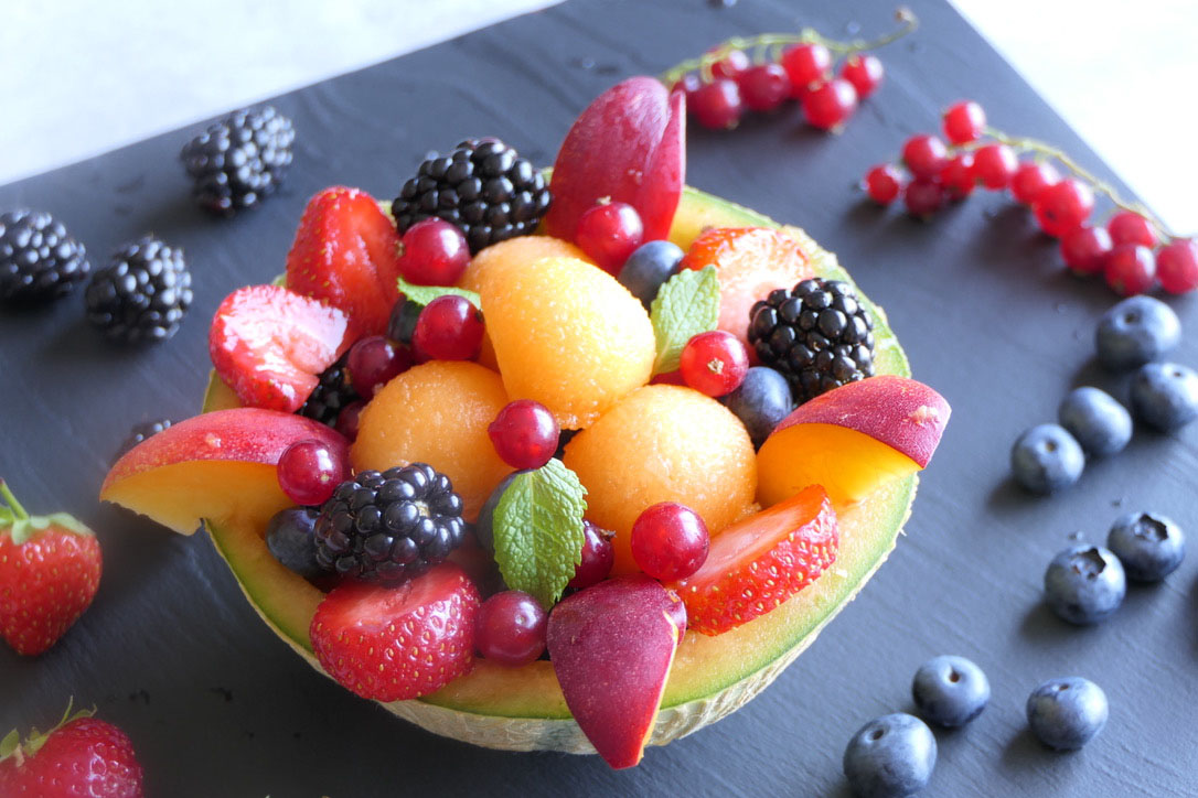 Salade de melon et fruits rouges - La Ferme d'Alice